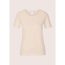 Madeleine Mode Kurzarmshirt MADELEINE "Shirt Schlichtes Basicshirt mit Rundhalsausschnitt", Damen, Gr. 34, grau (kiesel), Obermaterial: 50% Baumwolle CO. 50% Modal CMD., Modern, gerade, Shirts, Gerader Saum