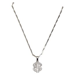 Edelstahlkette Urban Classics "Urban Classics Unisex Small Dollar Necklace", silber, Halsketten, Damen, onesize, Edelstahlkette