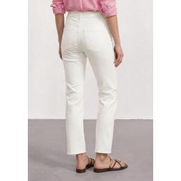 Slim-fit-Jeans Street One, Damen, Gr. 30, L&auml;nge 28, sanftes wei&szlig; washed, Web, 55% Baumwolle, 21% Polyester, 14% Lyocell, 9% Viskose, 1% Elasthan, unifarben, kn&ouml;chelfrei, Jeans Slim-fit-Jeans, im elastischen Materialmix