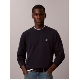 Sweatshirt Calvin Klein Jeans, Herren, Gr. L, schwarz sapphire, Sweatware, Obermaterial: 90% Baumwolle, 10% Polyester, unifarben, regular fit normal, Rundhals, B&uuml;ndchen, Sweatshirts Sweatshirt, Rundhalsuasschnitt, Regular Fit, Logo-Stickerei