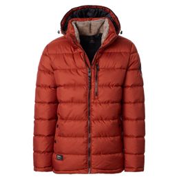 Steppjacke Casamoda "Casamoda Steppjacke mit Kapuze uni", Herren, Gr. L, orange, 100% Polyester, Jacken Steppjacke