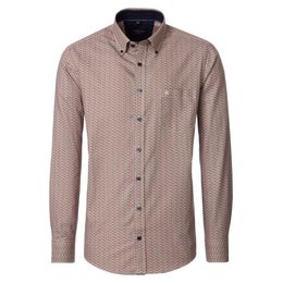 Langarmhemd Casamoda "Casamoda Freizeithemd Print", Herren, Gr. 4XL, Normalgr&ouml;&szlig;en, braun, 100% Baumwolle, bedruckt, l&auml;ssig geschnitten, Hemden