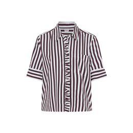 Klassische Bluse Brax "Style VICA FRIL", Damen, Gr. 34, dunkellila, Web, 88% Viskose, 12% Polyamid, Blusen Bluse