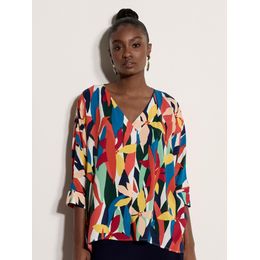 Klassische Bluse Apricot "Bluse", Damen, Gr. S (36), orange, gewebt, Obermaterial: 100% Viskose CV., gemustert, V-Ausschnitt, Fledermaus&auml;rmel, Blusen Bluse, Bedruckt