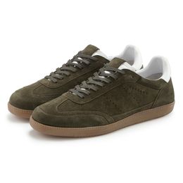 Sneaker ELBSAND "Schn&uuml;rschuh, Retro Sneaker, Lederschuh, Halbschuh, Ledersneaker", Herren, Gr. 40, khaki, Obermaterial: 70% Rindsleder, 30% Schafsleder. Decksohle: 100% Textilmaterial. Futter: 70% Textilmaterial, 30% Lederimitat. Laufsohle: 100% Synthetik, unifarben, Schuhe Sneaker, NEU Freizeitschuh, Schn&uuml;rhalbschuh, Turnschuh aus Leder im Retro-Look