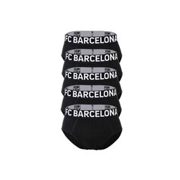 Slip FC Barcelona "Slip FCB Men Briefs 5-Pack 5er Pack", Herren, Gr. L, schwarz, Obermaterial: 95% Baumwolle CO. 5% Elasthan EL., Unterhosen Slip