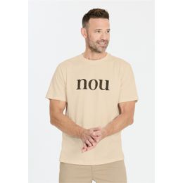 Funktionsshirt NOU "Sadil", Herren, Gr. 4XL, beige, braun, 100% Baumwolle, bedruckt, normal, Rundhals, Shirts Funktionsshirt, Schmucklos