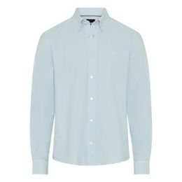 Langarmhemd BOSS, Herren, Gr. L, N-Gr, open blau499, Web, Obermaterial: 100% Baumwolle, unifarben, regular fit normal, Rundhals, Manschette, Hemden, Button-down-Kragen, Regular Fit, reine Baumwolle