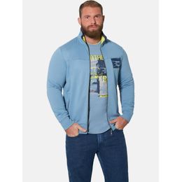 Sweatjacke Jan Vanderstorm "Sweatjacke RONIG", Herren, Gr. 6XL, blau, Obermaterial: 100% Baumwolle CO., Sweatjacken Sweatjacke