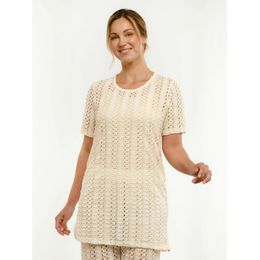 Blusentop LIBERT&Eacute; ESSENTIEL "Libert&eacute; Essentiel Shirt CROC", Damen, Gr. L, creme, Obermaterial: 100% Polyester, Blusen Blusentop