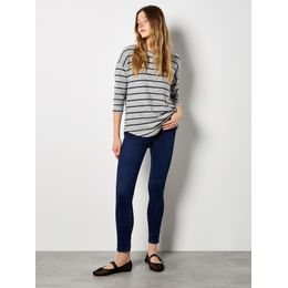 Shirttop Apricot "Top", Damen, Gr. XS (34), grau, Strick, Obermaterial: 60% Polyester PES. 35% Viskose CV. 5% Elasthan EL., gestreift, normal, U-Boot-Ausschnitt, Raglan&auml;rmel, Tops Shirttop, mit Streifen