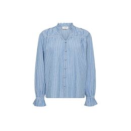 Blusentop NORR "NORR Shirt NO", Damen, Gr. 36, blau stripe, Obermaterial: 100% Baumwolle, Blusen Blusentop