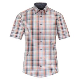 Kurzarmhemd Casamoda "Casamoda Freizeithemd Kurzarm kariert", Herren, Gr. L, Normalgr&ouml;&szlig;en, blau (mittelblau), 100% Baumwolle, kariert, l&auml;ssig geschnitten, Hemden