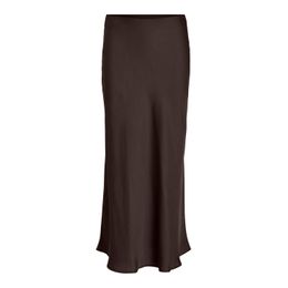 Maxirock Vila "VIELLETTE HW LONG SKIRT - NOOS", Damen, Gr. 38, coffee bean, Web, Obermaterial: 100% Polyester, unifarben, Basic schmal wadenlang, R&ouml;cke Maxirock, Kunstfaser