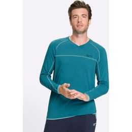 Funktionsshirt Catamaran "Funktions-Shirt", Herren, Gr. 56/58, topas, meliert, 46% Baumwolle, 46% Polyester, 8% Elasthan, meliert, Rundhals, Shirts Funktionsshirt