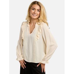 Blusentop LIBERT&Eacute; ESSENTIEL "Libert&eacute; Essentiel Shirt LAURA", Damen, Gr. L, creme, Obermaterial: 70% Baumwolle, 30% Lyocell, Blusen Blusentop