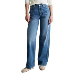 Marc O'Polo Weite Jeans MARC O'POLO DENIM "aus leichter Bio-Baumwoll-Qualit&auml;t", Damen, Gr. 26, L&auml;nge 34, blau (medium blau), Obermaterial: 98% Baumwolle, 2% Elasthan, unifarben, Jeans