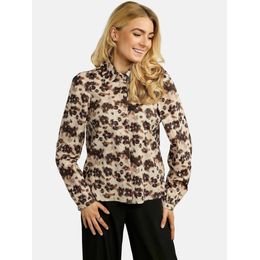 Blusentop LIBERT&Eacute; ESSENTIEL "Libert&eacute; Essentiel Shirt FLORA", Damen, Gr. L, ivory rose flower, Obermaterial: 100% Baumwolle, Blusen Blusentop