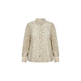 Blusentop WASABI CONCEPT "Wasabi Concept Shirt WA-KILA 2", Damen, Gr. 42/44, 1620c cream combi, Obermaterial: 30% Polyester, 38% Baumwolle, 32% Nylon, Blusen Blusentop