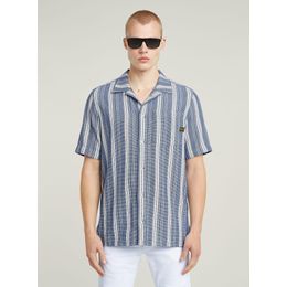 G-Star Raw Langarmshirt G-STAR "One Pocket Regular Hemd", Herren, Gr. M, tiefblau irregular stripe, Obermaterial: 100% Baumwolle, Shirts Langarmshirt