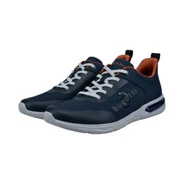 Sneaker Bugatti, Herren, Gr. 40, dunkelblau, Lederimitat, Textil, Schuhe Sneaker, Schn&uuml;rschuh, Halbschuh, Freizeitsneaker mit Logoschriftzug