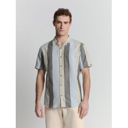 Langarmhemd NO EXCESS "NO EXCESS Gestreiftes Hemd", Herren, Gr. L, Normalgr&ouml;&szlig;en, blau (hellblau), 100% Baumwolle, regular fit, Hemden