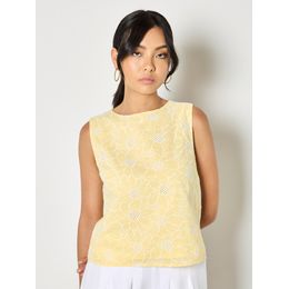 Druckbluse Apricot "Bluse", Damen, Gr. M (38), gelb, gewebt, Obermaterial: 100% Baumwolle CO., Elastisch, Blusen Druckbluse, Gemustert