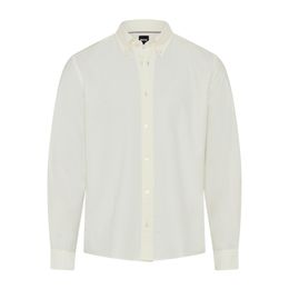 Langarmhemd BOSS, Herren, Gr. L, N-Gr, open wei&szlig;118, Web, Obermaterial: 100% Baumwolle, unifarben, regular fit normal, Rundhals, Manschette, Hemden, Button-down-Kragen, Regular Fit, reine Baumwolle