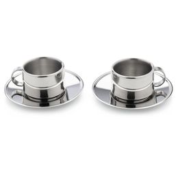 Italienische Espressotassen Edelstahl (2 St&uuml;ck)