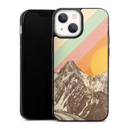 DeinDesign iPhone 13 Mini Handy Slim Case extra d&uuml;nn Silikon Handyh&uuml;lle schwarz H&uuml;lle Sunshine Mountain Retro Silikon Slim Case