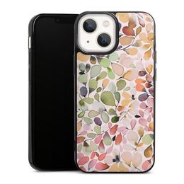 DeinDesign iPhone 13 Mini Handy Slim Case extra d&uuml;nn Silikon Handyh&uuml;lle schwarz H&uuml;lle Eukalyptus Muster Pattern Silikon Slim Case