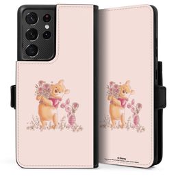 DeinDesign Galaxy S21 Ultra 5G Handy Klapph&uuml;lle Handyh&uuml;lle aus Kunst Leder schwarz Flip Case Official Licensed Product Winnie The Pooh Piglet Disney Sideflip mit