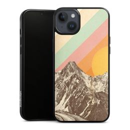 DeinDesign iPhone 14 Plus Handy Silikon H&uuml;lle Case schwarz Handyh&uuml;lle Sunshine Mountain Retro