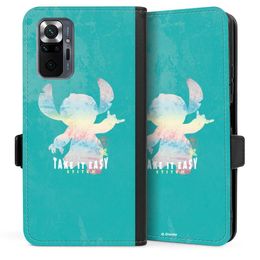 DeinDesign Xiaomi Redmi Note 10 Pro Handy Klapph&uuml;lle Handyh&uuml;lle aus Kunst Leder schwarz Flip Case Lilo & Stitch Official Licensed Product Disney Sideflip mit 