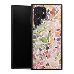 DeinDesign Galaxy S22 Ultra Handy Silikon H&uuml;lle Case schwarz Handyh&uuml;lle Eukalyptus Muster Pattern