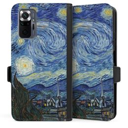 DeinDesign Xiaomi Redmi Note 10 Pro Handy Klapph&uuml;lle Handyh&uuml;lle aus Kunst Leder schwarz Flip Case The Starry Night Kunst Sideflip mit langer Lasche