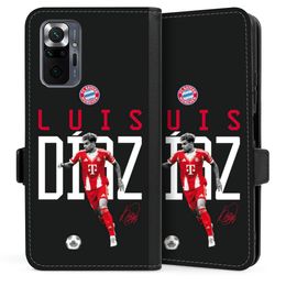 DeinDesign Xiaomi Redmi Note 10 Pro Handy Klapph&uuml;lle Handyh&uuml;lle aus Kunst Leder schwarz Flip Case Fc Bayern M&uuml;nchen Official Licensed Product Luis Diaz Sideflip 