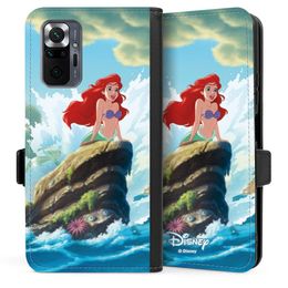 DeinDesign Xiaomi Redmi Note 10 Pro Handy Klapph&uuml;lle Handyh&uuml;lle aus Kunst Leder schwarz Flip Case Official Licensed Product Arielle Die Meerjungfrau Mermaid 