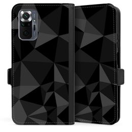 DeinDesign Xiaomi Redmi Note 10 Pro Handy Klapph&uuml;lle Handyh&uuml;lle aus Kunst Leder schwarz Flip Case Muster Abstract Geometric Sideflip mit langer Lasche