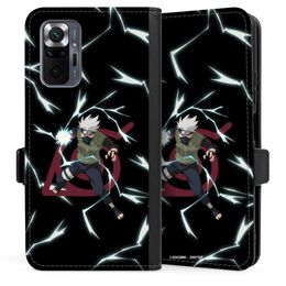 DeinDesign Xiaomi Redmi Note 10 Pro Handy Klapph&uuml;lle Handyh&uuml;lle aus Kunst Leder schwarz Flip Case Kakashi Naruto Shippuden Official Licensed Product Sideflip mit