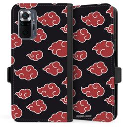 DeinDesign Xiaomi Redmi Note 10 Pro Handy Klapph&uuml;lle Handyh&uuml;lle aus Kunst Leder schwarz Flip Case Naruto Shippuden Akatsuki Official Licensed Product Sideflip 