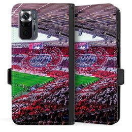 DeinDesign Xiaomi Redmi Note 10 Pro Handy Klapph&uuml;lle Handyh&uuml;lle aus Kunst Leder schwarz Flip Case Stadium Fc Bayern M&uuml;nchen Fcb Sideflip mit langer Lasche