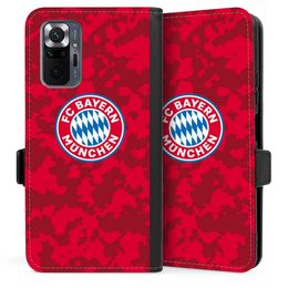 DeinDesign Xiaomi Redmi Note 10 Pro Handy Klapph&uuml;lle Handyh&uuml;lle aus Kunst Leder schwarz Flip Case Camouflage Fcb Fc Bayern M&uuml;nchen Sideflip mit langer Lasche