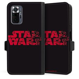 DeinDesign Xiaomi Redmi Note 10 Pro Handy Klapph&uuml;lle Handyh&uuml;lle aus Kunst Leder schwarz Flip Case Star Wars Merchandise Logo Sideflip mit langer Lasche