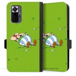 DeinDesign Xiaomi Redmi Note 10 Pro Handy Klapph&uuml;lle Handyh&uuml;lle aus Kunst Leder schwarz Flip Case Official Licensed Product Asterix Obelix Sideflip mit langer 