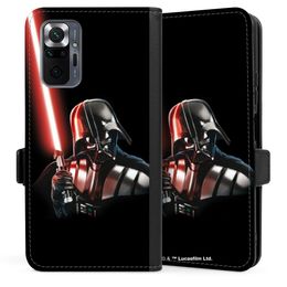 DeinDesign Xiaomi Redmi Note 10 Pro Handy Klapph&uuml;lle Handyh&uuml;lle aus Kunst Leder schwarz Flip Case Darth Vader Star Wars Merchandise Sideflip mit langer Lasche