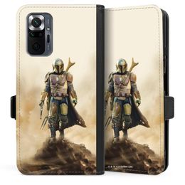 DeinDesign Xiaomi Redmi Note 10 Pro Handy Klapph&uuml;lle Handyh&uuml;lle aus Kunst Leder schwarz Flip Case Official Licensed Product The Mandalorian Star Wars Sideflip 
