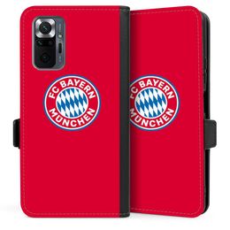 DeinDesign Xiaomi Redmi Note 10 Pro Handy Klapph&uuml;lle Handyh&uuml;lle aus Kunst Leder schwarz Flip Case Fc Bayern M&uuml;nchen Fcb Logo Sideflip mit langer Lasche