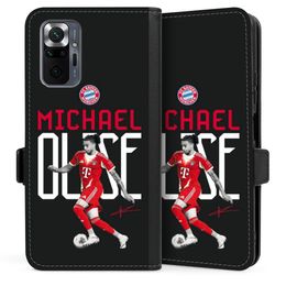 DeinDesign Xiaomi Redmi Note 10 Pro Handy Klapph&uuml;lle Handyh&uuml;lle aus Kunst Leder schwarz Flip Case Fc Bayern M&uuml;nchen Michael Olise Official Licensed Product 