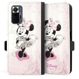 DeinDesign Xiaomi Redmi Note 10 Pro Handy Klapph&uuml;lle Handyh&uuml;lle aus Kunst Leder schwarz Flip Case Vintage Minnie Mouse Disney Sideflip mit langer Lasche